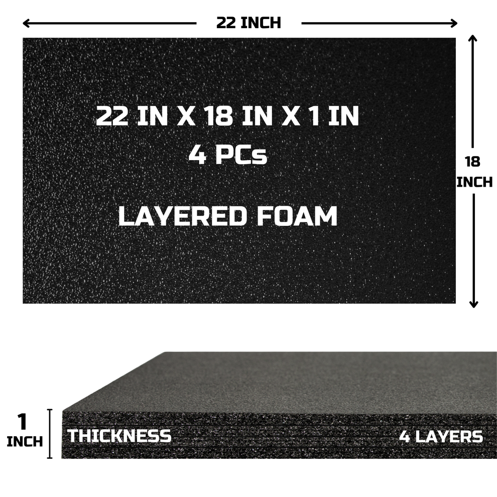 ONREVA Tool Box Foam 22x18x1 inch 4Pack, Foam Inserts for Cases, Polye