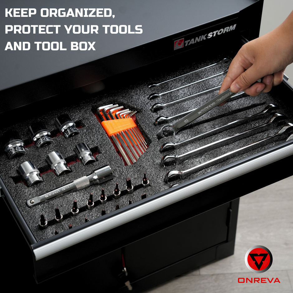 ONREVA Tool Box Foam Tool Foam Inserts for Cases Polyethylene Foam Sheets Shadow Kaizen Organizer