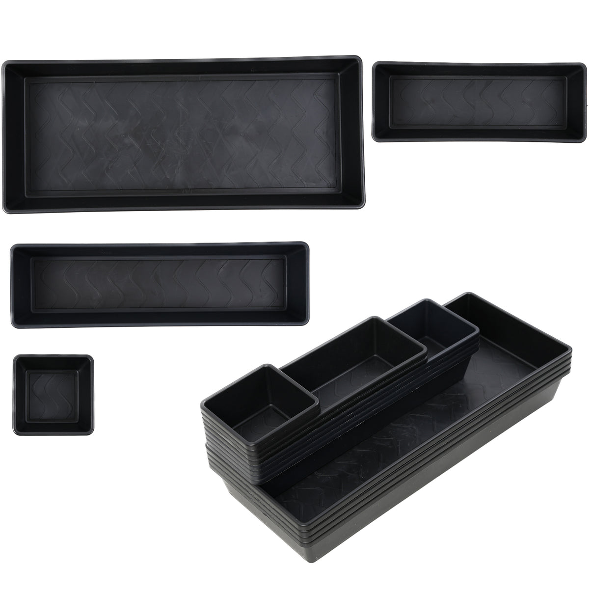 ONREVA 12 PCs Tool Box Organizer Tray Set, Toolbox Storage Non-slip Tr
